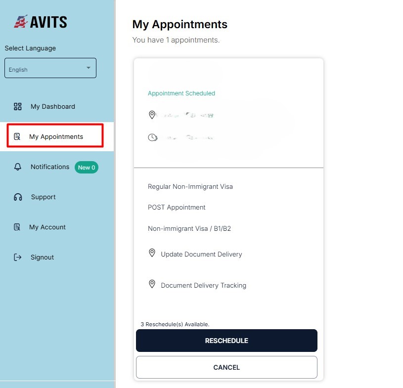 Steps on how to schedule your appointment via AVITS Portal – GovAssist
