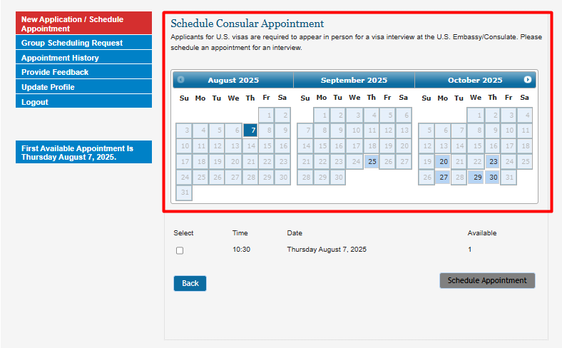 Steps on how to schedule your appointment (Embassy A - Old Interface ...